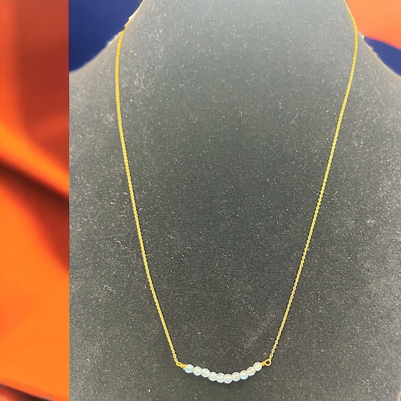 Designer | Jewelry | Designer Delicate Goldtone Small Light Blue Beads ...